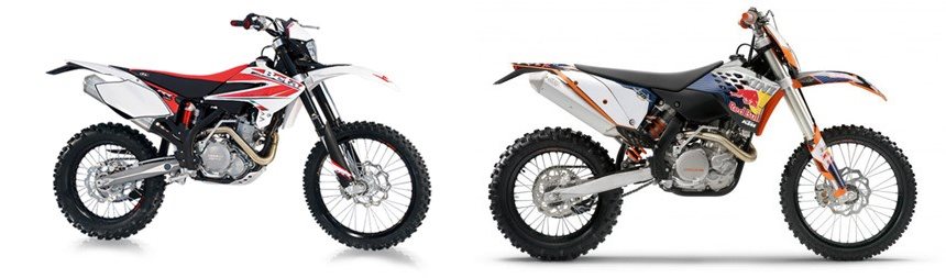 Motorrad Vergleich Beta RR 525 2009 vs. KTM 530 EXC 2010