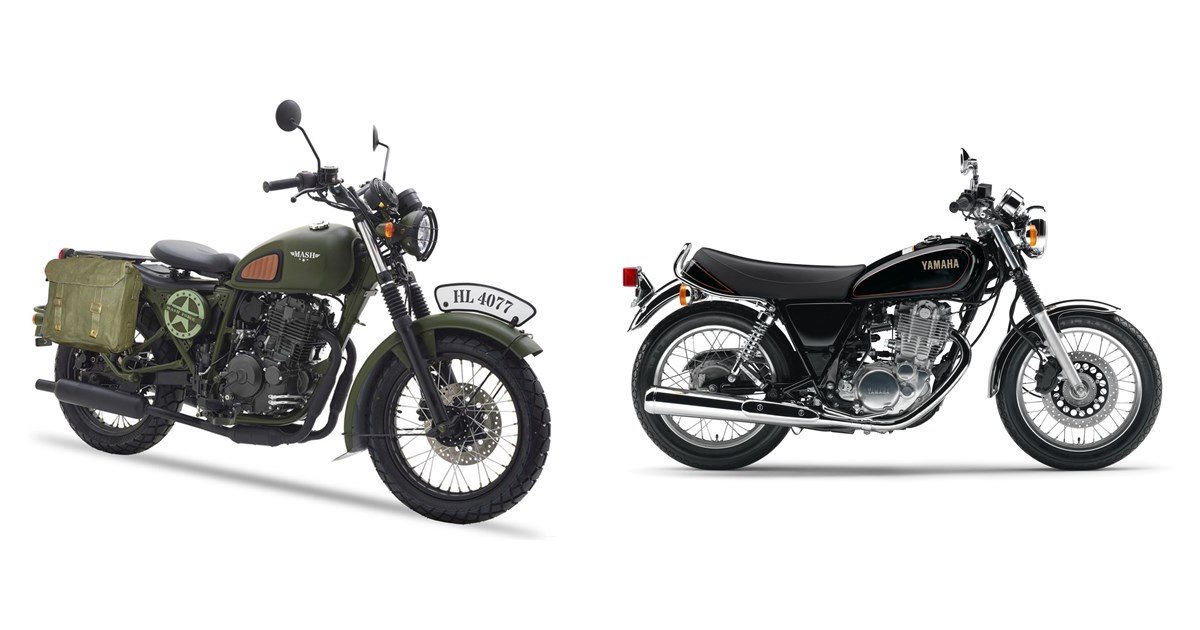 Motorrad Vergleich Mash Force 400 2019 vs. Yamaha SR 400 2014