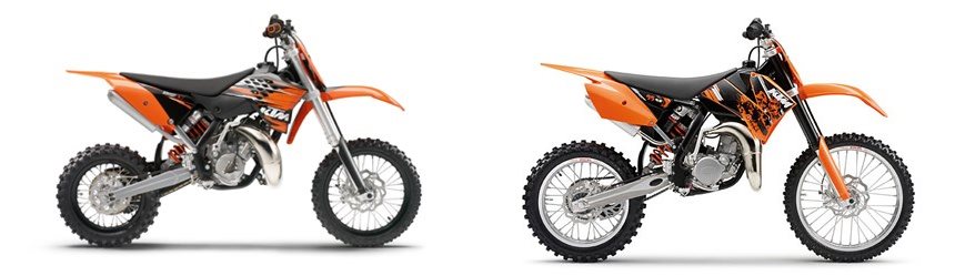 Motorrad Vergleich KTM 65 SX 2010 vs. KTM 85 SX 19/16 2010