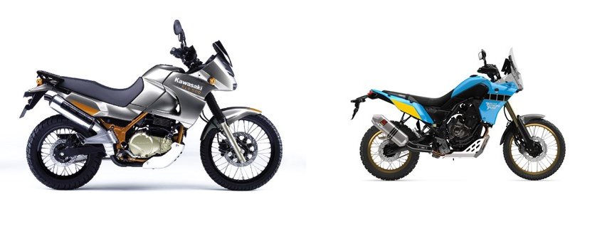 Motorrad Vergleich Kawasaki KLE 500 2005 vs. Yamaha Tenere 700 Rally ...