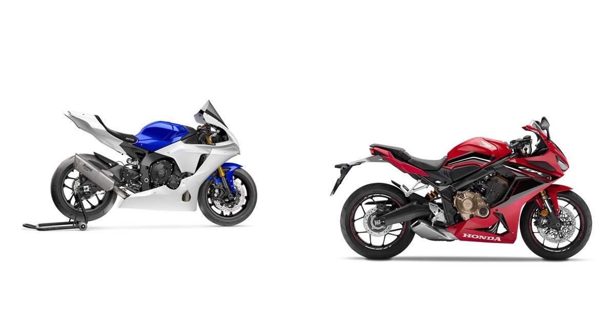 Motorrad Vergleich Yamaha R1 GYTR 2023 vs. Honda CBR650R 2022