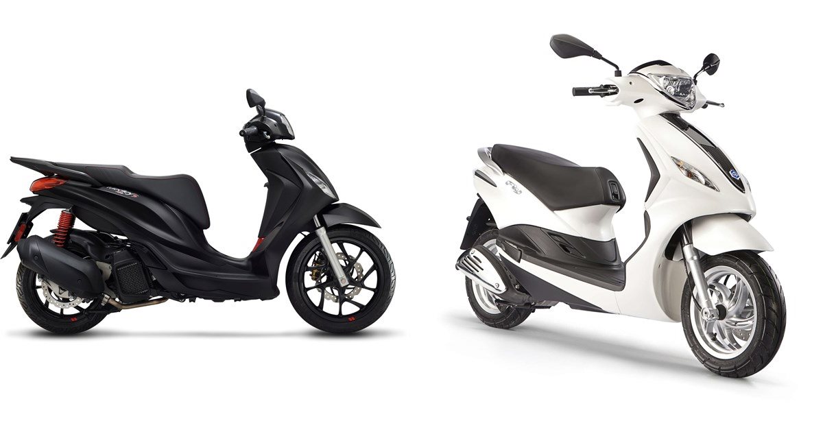 Motorrad Vergleich Piaggio Medley 125 S 2022 vs. Piaggio New Fly 125 i ...