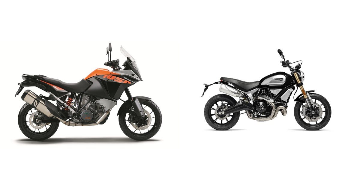 Motorrad Vergleich KTM 1050 Adventure 2016 vs. Ducati Scrambler 1100 2020