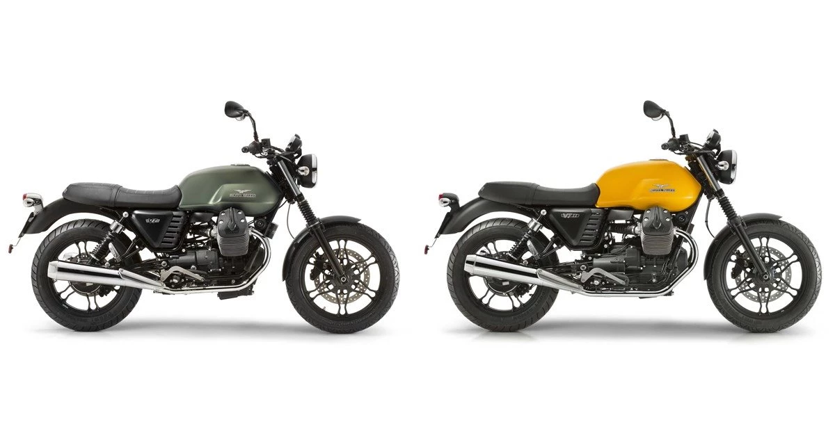 Motorrad Vergleich Moto Guzzi V7 750 Stone 2014 vs. Moto Guzzi V7 II ...