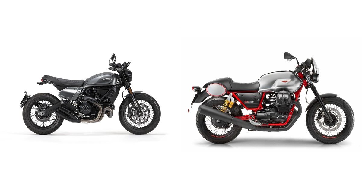 Motorrad Vergleich Ducati Scrambler Nightshift 2022 vs. Moto Guzzi V7 ...