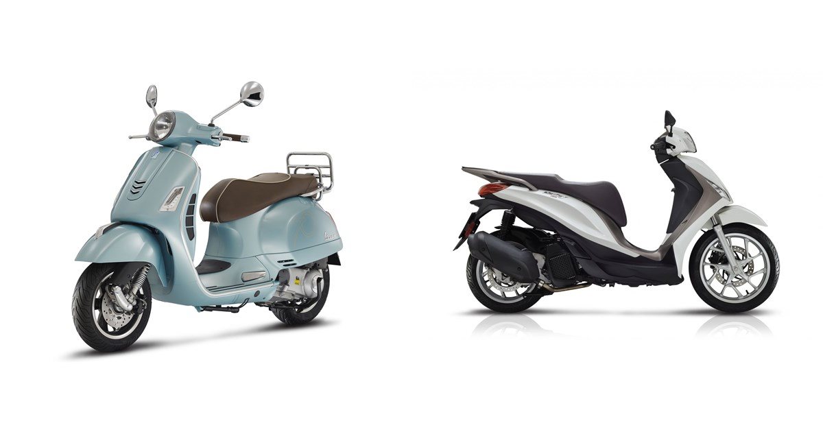 Motorrad Vergleich Vespa GTS 125 i.e. 70. Anniversary 2016 vs. Piaggio Medley 125 ie IGET 2020