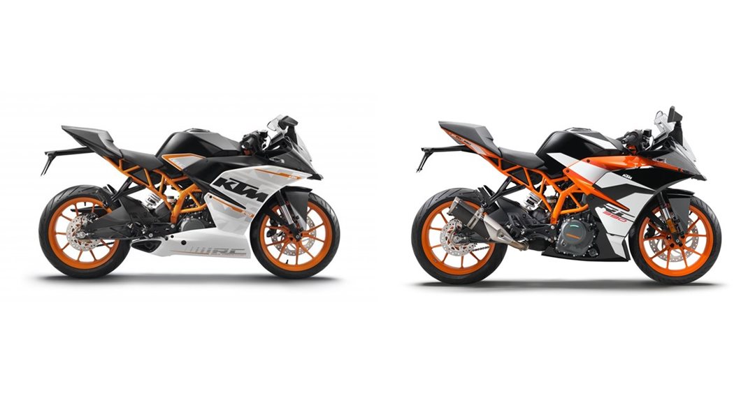Motorrad Vergleich KTM RC 390 2014 vs. KTM RC 390 2019