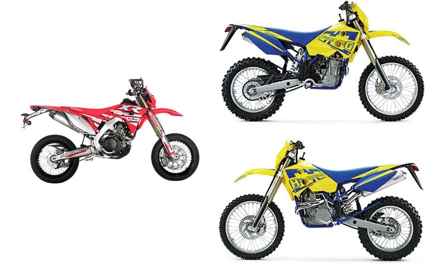 Motorrad Vergleich Red Moto CRF 450XR Supermoto 2020 vs. Husaberg FE ...