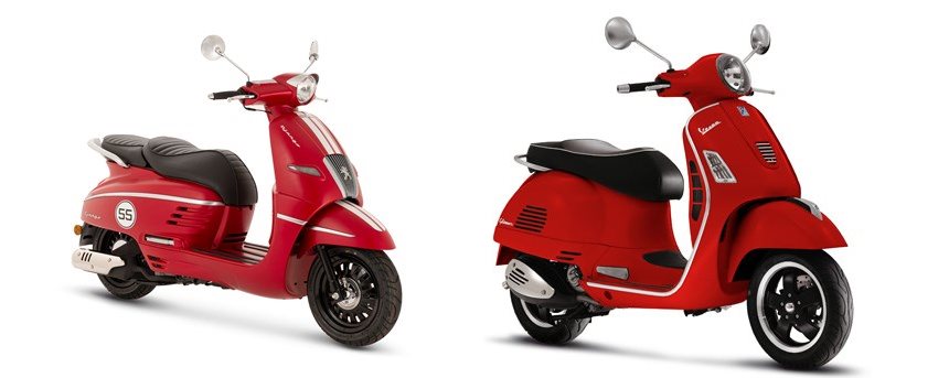 Motorrad Vergleich Peugeot Django 125 ABS 2020 vs. Vespa GTS 125 ie Super 2009