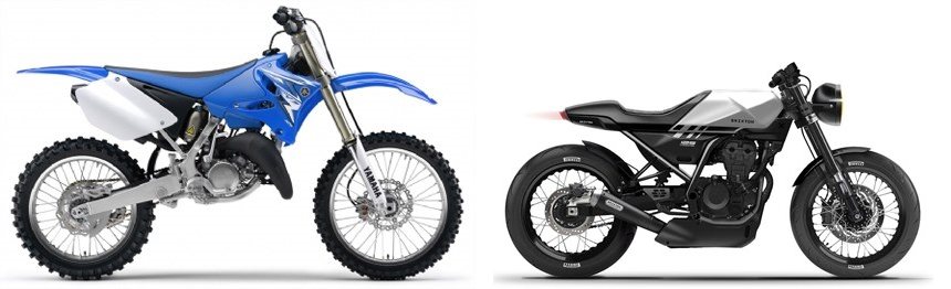 Motorrad Vergleich Yamaha YZ 125 LC 2009 vs. Brixton Crossfire 125 2022