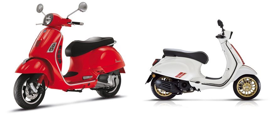 Motorrad Vergleich Vespa GTS 125 ie Super 2011 vs. Vespa Sprint 125 Racing Sixties 2022