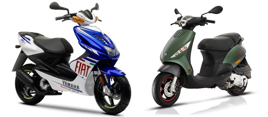 Yamaha Aerox Team Race Replica 2009 vs Piaggio ZIP S 50 2021