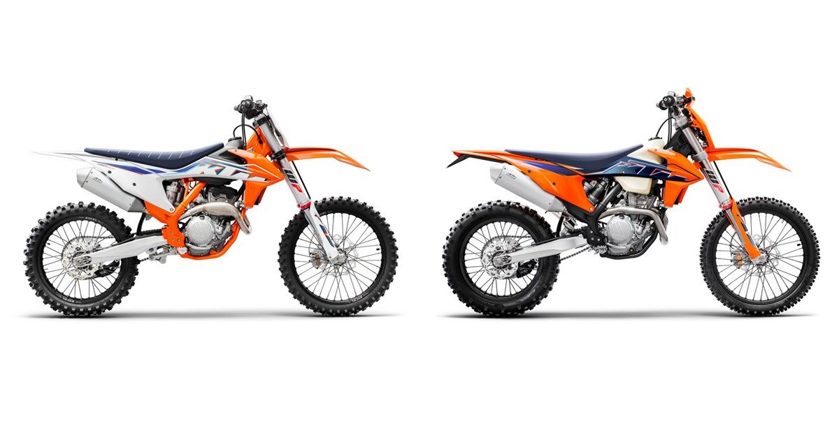 Motorrad Vergleich KTM 250 SX-F 2022 vs. KTM 350 EXC-F 2022
