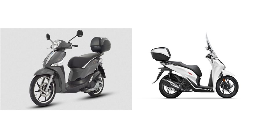 Motorrad Vergleich Piaggio New Liberty S 125ie ABS 2016 vs. Honda SH125i 2022