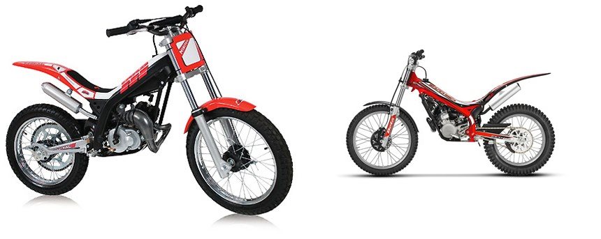 Motorrad Vergleich Beta Minitrial 2009 vs. Beta Evo 80 Junior 2022