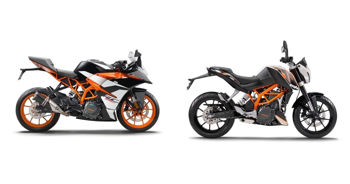 Motorrad Vergleich KTM RC 390 2020 vs. KTM 390 Duke 2015