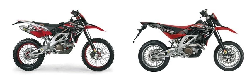 Motorrad Vergleich Aprilia RXV 550 2008 vs. Aprilia SXV 550 Supermoto 2008