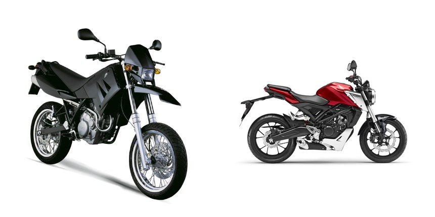 Motorrad Vergleich MZ 125 SM 2005 vs. Honda CB125R 2020