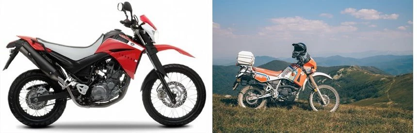 Motorrad Vergleich Yamaha XT 660R 2009 vs. Kawasaki KLR 500 1987