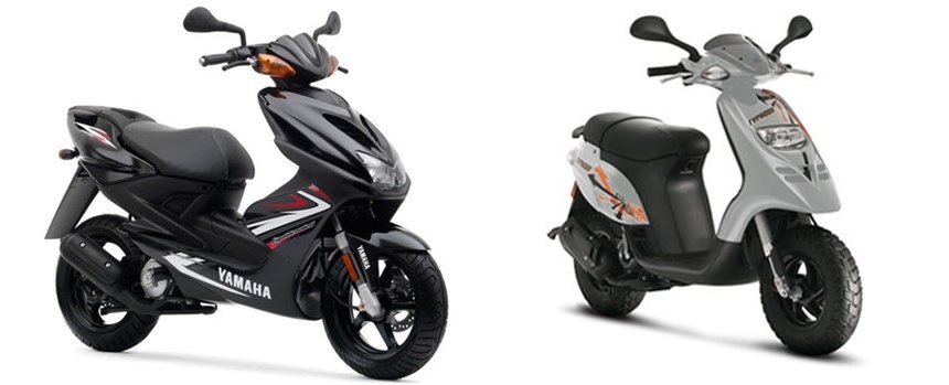 Motorrad Vergleich Yamaha Aerox R 2009 Vs Piaggio Typhoon Sport 50 2t 2010