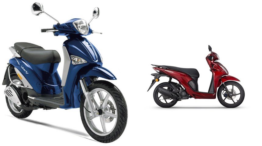Motorrad Vergleich Piaggio Liberty 125ie 3V 2005 vs. Honda NSC Vision ...