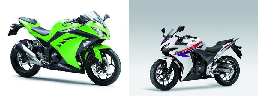 Motorrad Vergleich Kawasaki Ninja 300 2013 vs. Honda CBR500R 2014