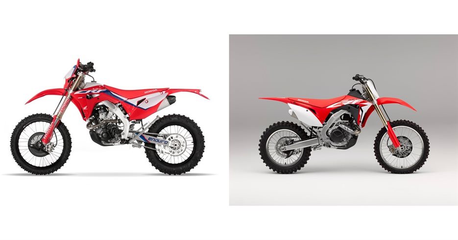 Motorrad Vergleich Red Moto CRF 250RX Enduro 2020 vs. Honda CRF 450 RX 2019