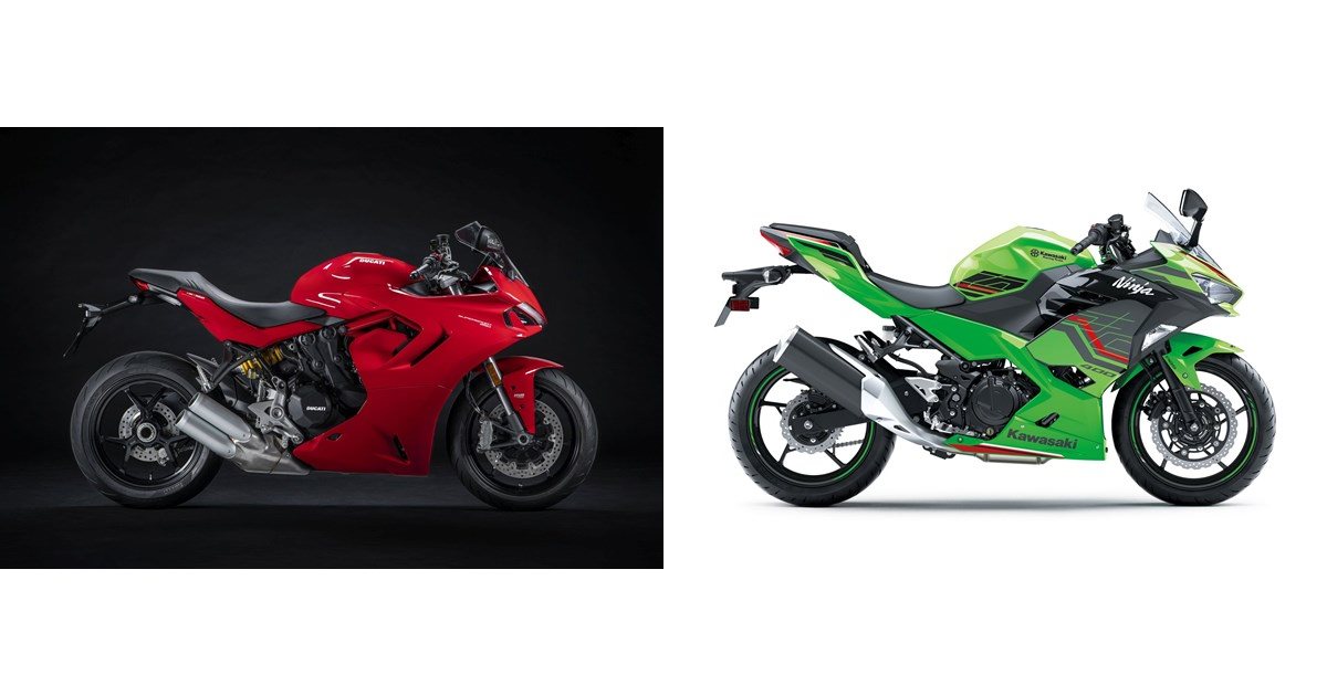 Motorrad Vergleich Ducati SuperSport 950 2022 vs. Kawasaki Ninja 400 2023