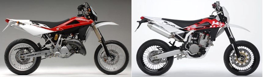 Motorrad Vergleich Husqvarna SM 125 2009 vs. Husqvarna SM 450 R 2009