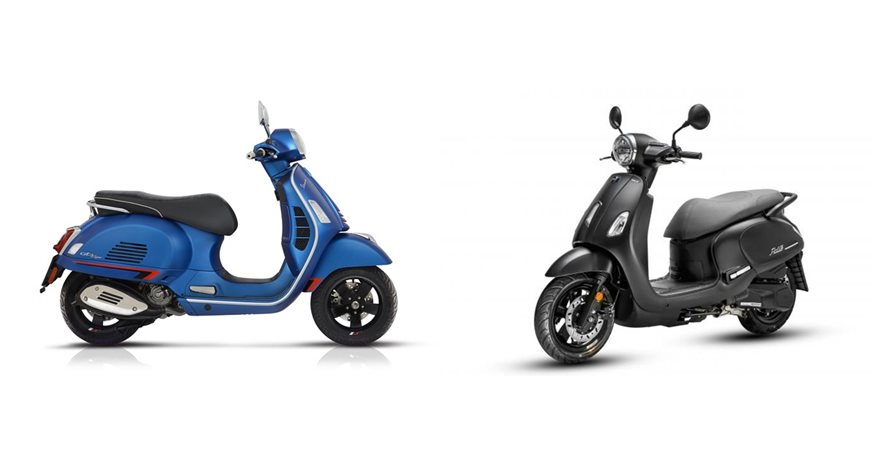 Motorrad Vergleich Vespa GTS 300 hpe Super Sport 2020 vs. Sym Fiddle 125 E5 2022