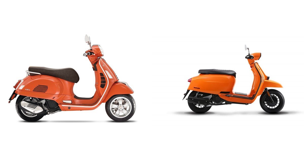 Motorrad Vergleich Vespa GTS 125 iGET 2021 vs. Lambretta V125 Special 2018