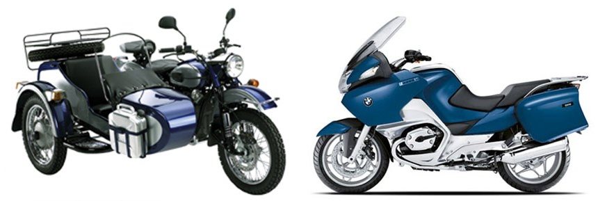 Motorrad Vergleich Ural Gespann Classic 2006 vs. BMW R 1200 RT 2009