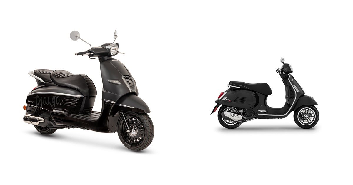Motorrad Vergleich Peugeot Django 125 ABS Dark 2022 vs. Vespa GTS 125 Super 2023