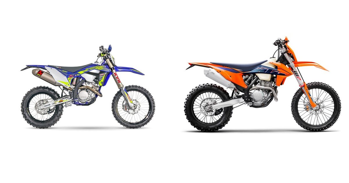 Motorrad Vergleich Sherco 300 SEF Factory 2022 vs. KTM 350 EXC-F 2022