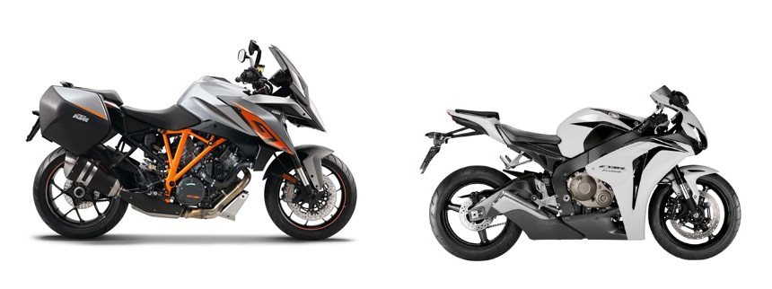 Motorrad Vergleich KTM 1290 Super Duke GT 2016 vs. Honda CBR1000RR ...