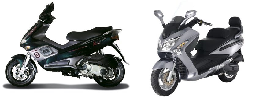 Motorrad Vergleich Gilera Runner 200 Vxr 2005 Vs Sym Gts 250i 2010