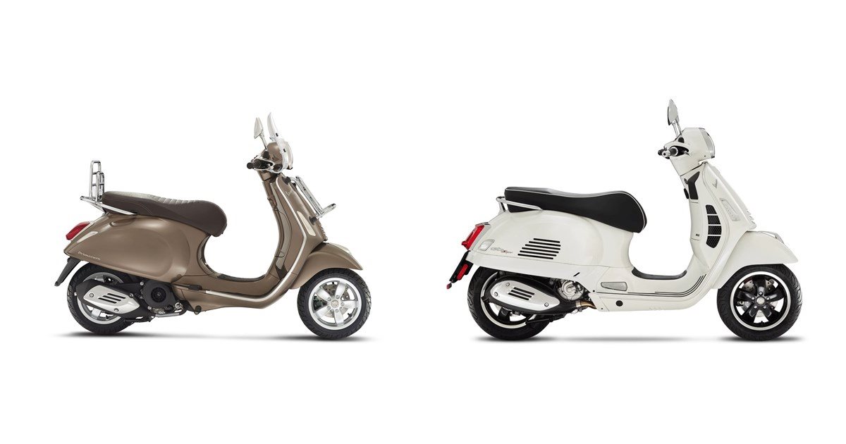 Motorrad Vergleich Vespa Primavera 125 i.e. 3V Touring 2018 vs. Vespa GTS 300 Super 2022