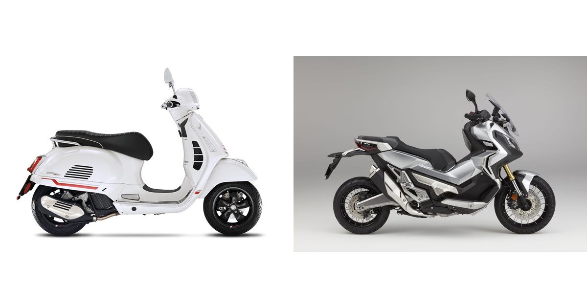 Motorrad Vergleich Vespa GTS 125 Super Sport 2022 vs. Honda X-ADV 2017