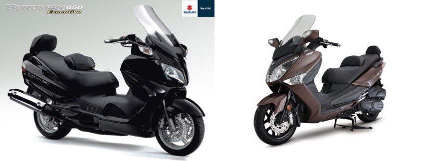 Motorrad Vergleich Suzuki Burgman 650 Executive 2011 vs. Sym MaxSym ...