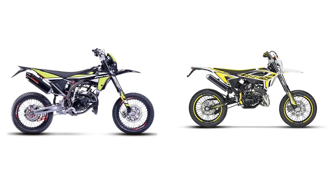 Motorrad Vergleich Fantic XM 50 Performance 2022 vs. Beta RR 50 Motard ...