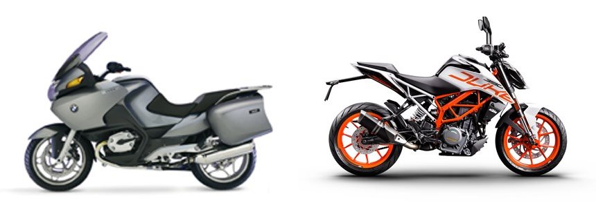 Motorrad Vergleich BMW R 1100 RT 2006 vs. KTM 390 Duke 2019