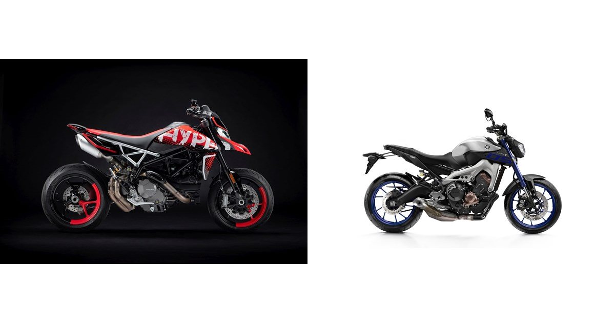 Motorrad Vergleich Ducati Hypermotard 950 RVE 2020 vs. Yamaha MT-09 2015