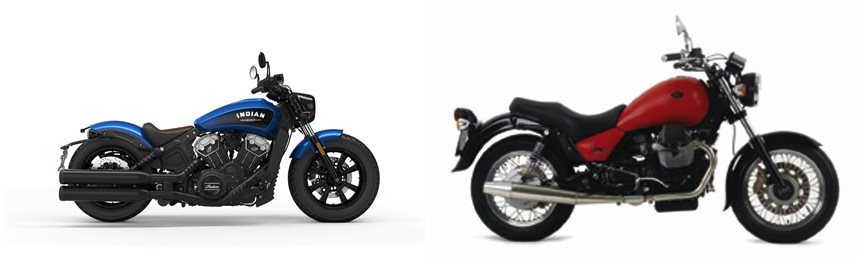Motorrad Vergleich Indian Scout Bobber 1131 2020 vs. Moto Guzzi ...