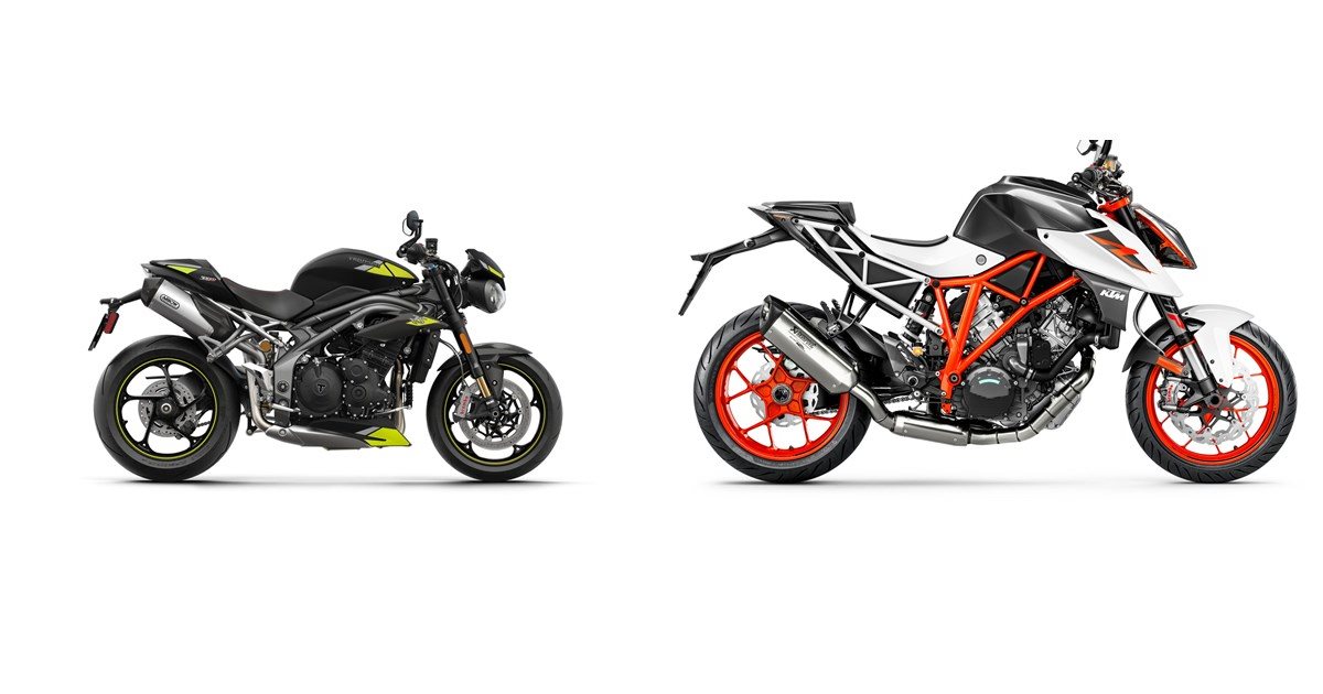 Motorrad Vergleich Triumph Speed Triple RS 2019 vs. KTM 1290 Super Duke ...