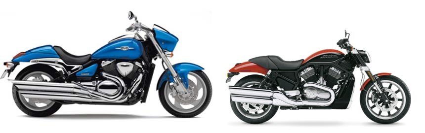 Motorrad Vergleich Suzuki Intruder M1500 2009 vs. Harley-Davidson V-Rod ...