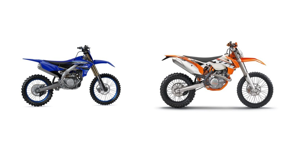 Motorrad Vergleich Yamaha YZ450F 2021 vs. KTM 500 EXC 2015