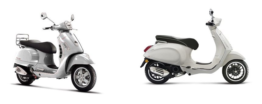 Motorrad Vergleich Vespa GTS 125 2009 vs. Vespa Sprint 125 iGET 2021