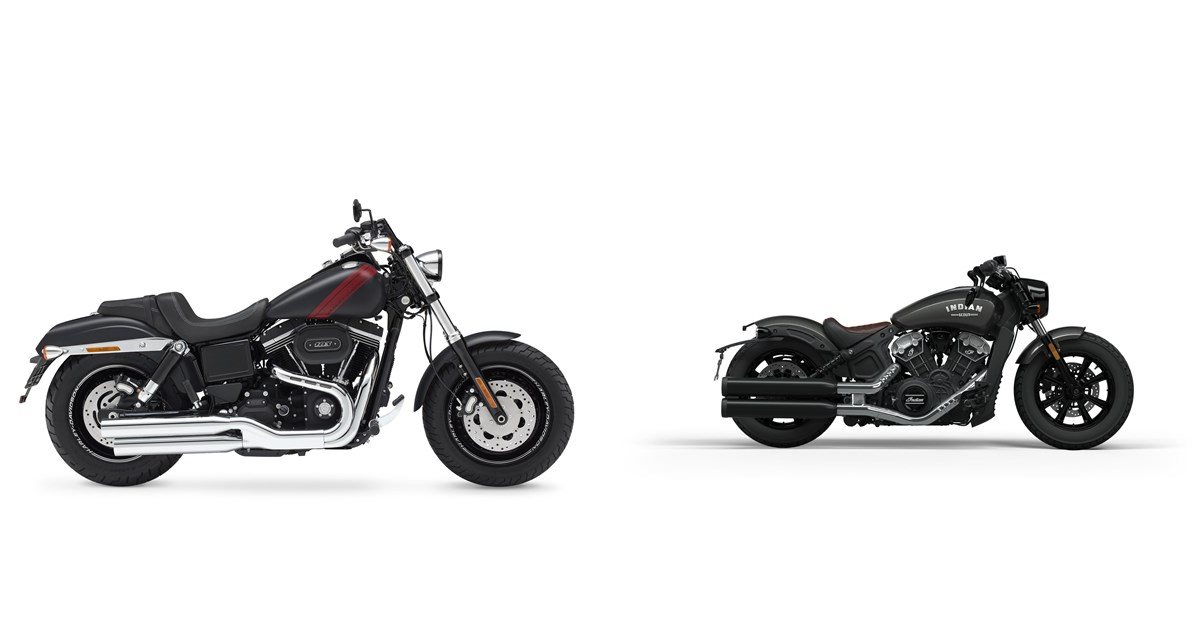Harley-Davidson Dyna Fat Bob FXDF 2017 vs Indian Scout Bobber 1131 2022