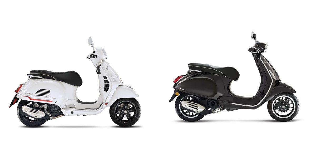 Motorrad Vergleich Vespa GTS 125 Super Sport 2022 vs. Vespa Sprint 125 i.e. 3V 2020
