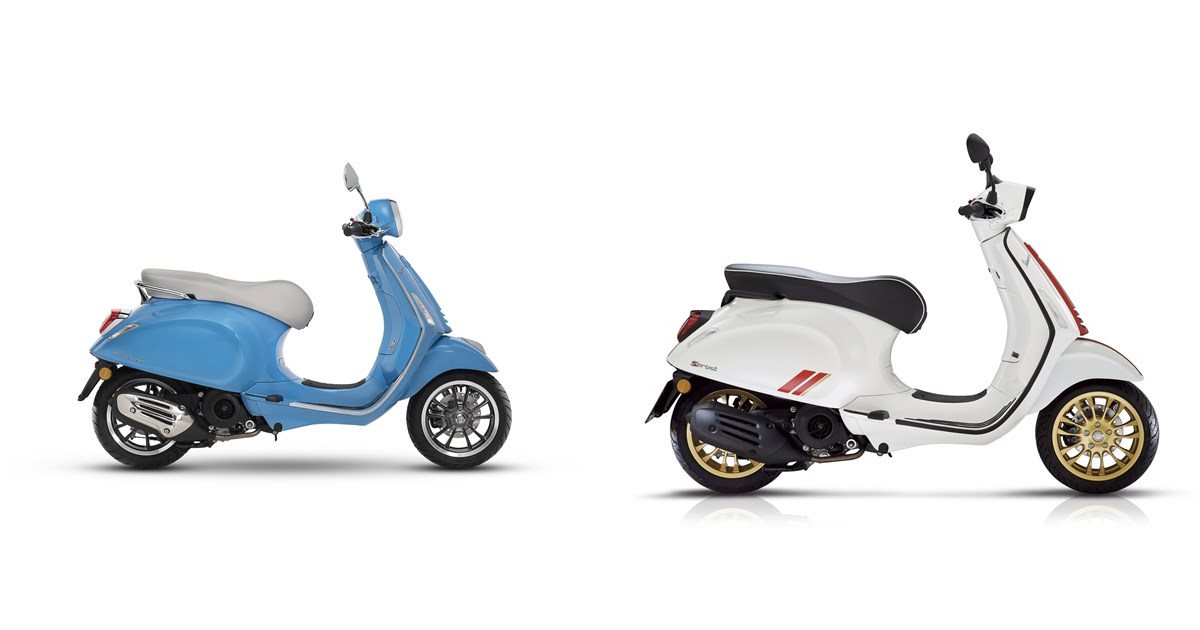 Motorrad Vergleich Vespa Primavera 125 i.e. 3V 2018 vs. Vespa Sprint 125 Racing Sixties 2020